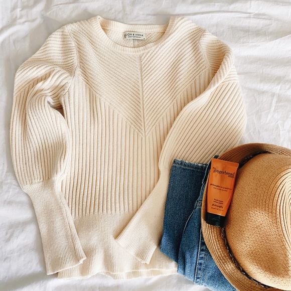 Jon & Anna | Sweaters | Jon Anna Cream Ribbed Sweater | Poshmark